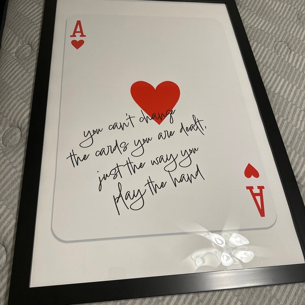 Trendy Ace of Hearts Print Motivational Art Inspirational Quote ...