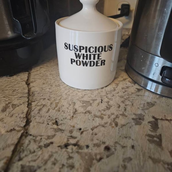 Suspicious White Powder Sugar Bowl, Funny Novelty Gift - Etsy