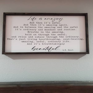 Large Life is Amazing Wood Sign Life is Beautiful Sign LR - Etsy