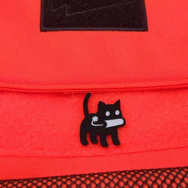 Bomb Cat Tactical Patch Black and White Small - Etsy