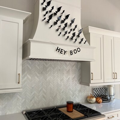 Hey Boo Banner With Felt Ghost Halloween Banner Halloween Decorations ...