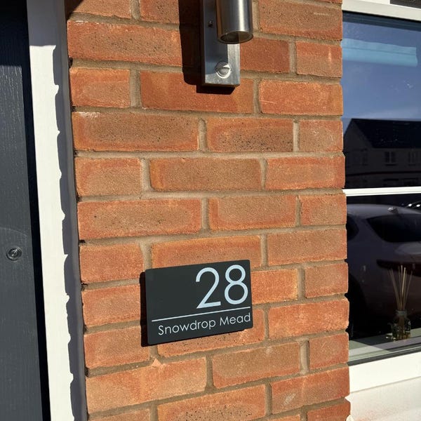 Modern Contemporary Property Number Door Sign Plaque - Anthracite Gray ...