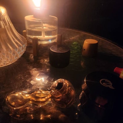 Yellow and Blue Fumed Glass Pipe Handmade Unique Golden Heady - Etsy