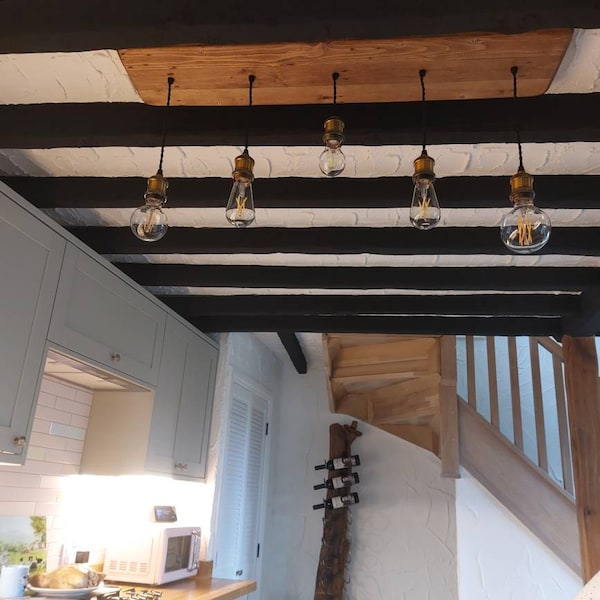Rustic 3/5 Pendant Wooden Plank Light - Etsy UK