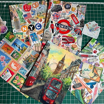 Mini Vintage Style Airmail Sticker Labels 2 Sheet Sticker Set ...