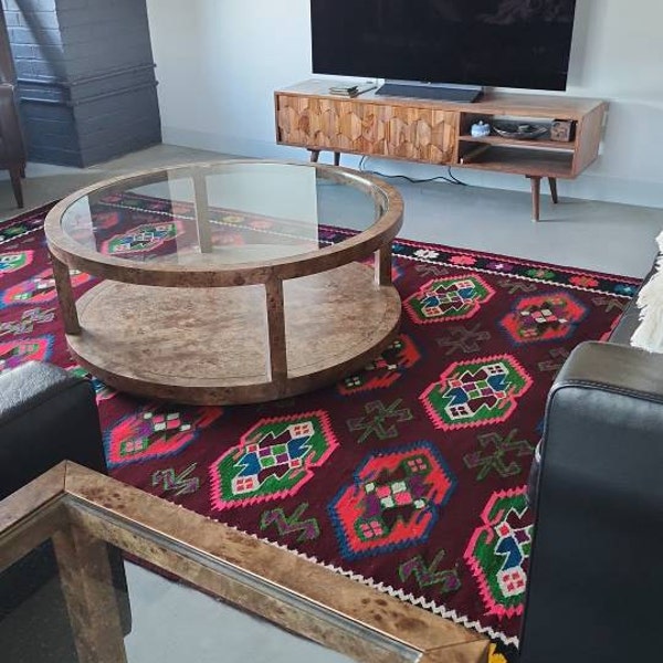 Vintage Romanian Rug, Handmade Wool Carpet, Kelim Oltenian Art, Hand ...