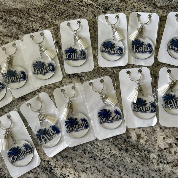 Personalized Cheerleader Name Keychains Dance Keychain Cheer Backpack ...