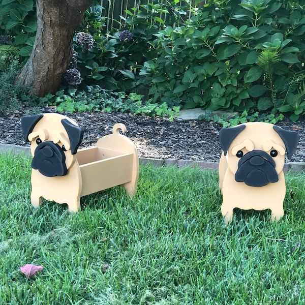 Scroll Saw Pattern, Pug Planter, Wood Dog, Pattern Svg, Laser Cut, Wood ...