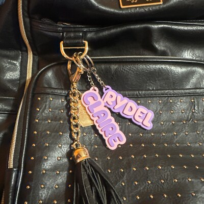 Small Custom Keychain Capital Letter Name Keychain Personalized ...