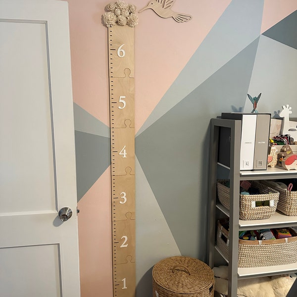 Growth Chart Ruler 3D | Playroom Decor | Wood Growth Chart | 1st ...
