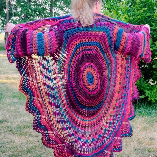 Bohemian Hippie Sweater Crochet PATTERN- "rock a Little" - Stevie Nicks ...