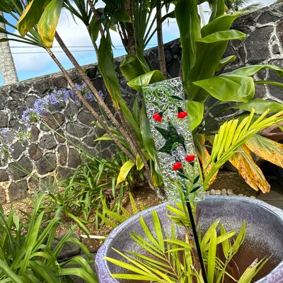 Multi-colored Shapes-garden Stake, Fused Glass - Etsy