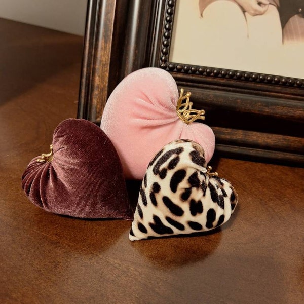 Hand Beaded Velvet Hearts, Valentine Hearts, Sweetheart Gift, Valentine ...