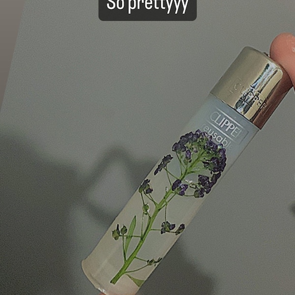 REAL FLOWER LIGHTER| Clear Refillable Clipper Lighter With Real Pressed ...