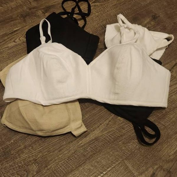 Big Size Bra/ Linen Bra Top/ Custom Size Bra/ String Linen Bra /tied ...