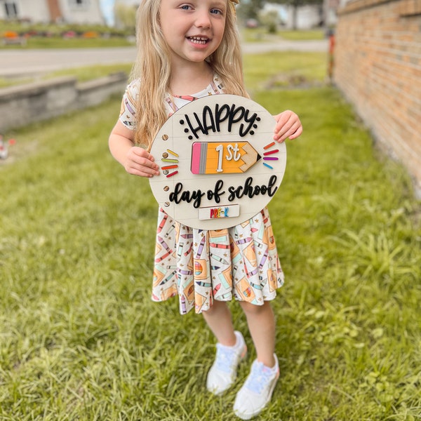 Kids Interchangeable First Day of School Sign, 100th Day of School ...