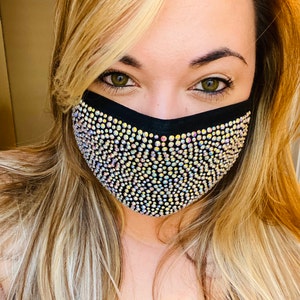 Sale Fashion Bling Face Mask USA Rhinestone Mask Swarovski Crystal Mask ...