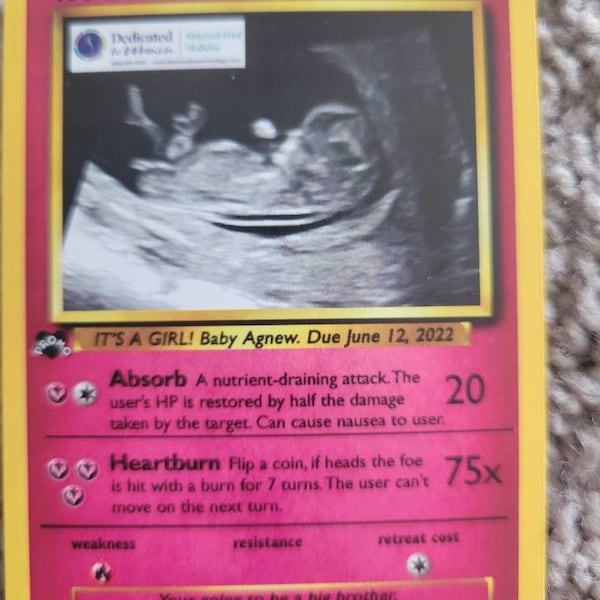 Pokemon Pregnancy Card, Pokemon Gender Reveal, Custom Pokemon Card ...