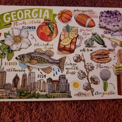 Georgia State Postcard. - Etsy