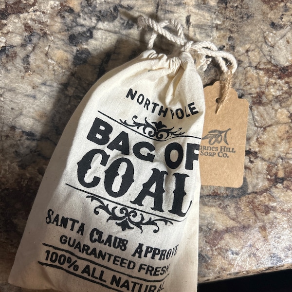 Christmas Bag-bag of Coal-christmas Gift Bag-christmas Favor Bag-santa ...