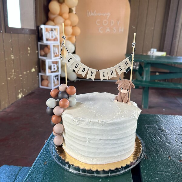 Birthday Cake Banner / Rustic Birthday Cake Topper / Happy Birthday ...