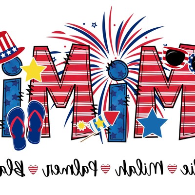 Patriotic Doodle Alphabet Bundle, 4th of July PNG Letters, Numbers ...