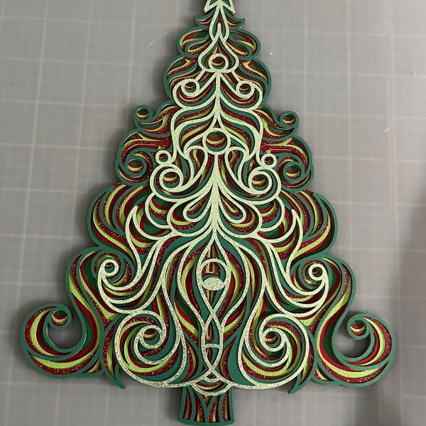 Christmas Tree 3D Zentangle Svg Files | Papercut for Cricut, CNC, Laser ...
