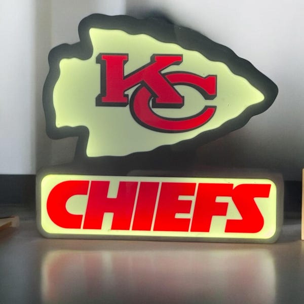 Kansas City Chiefs 3D Printed Light Box – Illuminate Your Fan Cave! - Etsy
