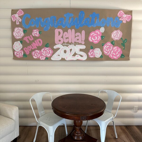 Garden Party, Graduation Party, Graduation Banner, Kraft Paper Banner ...