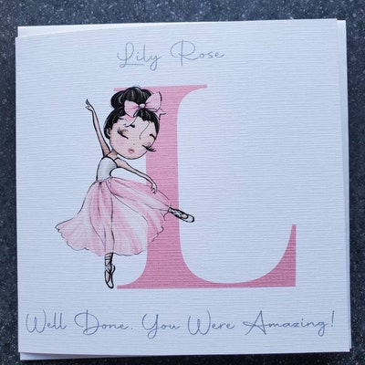 Personalised Ballet Card, Ballerina, Dance, Birthday Card, Exam ...