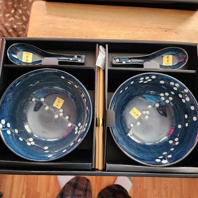 Hand Painted Ceramic Glazed Japanese Dragons Donburi Ramen Udon Noodle ...