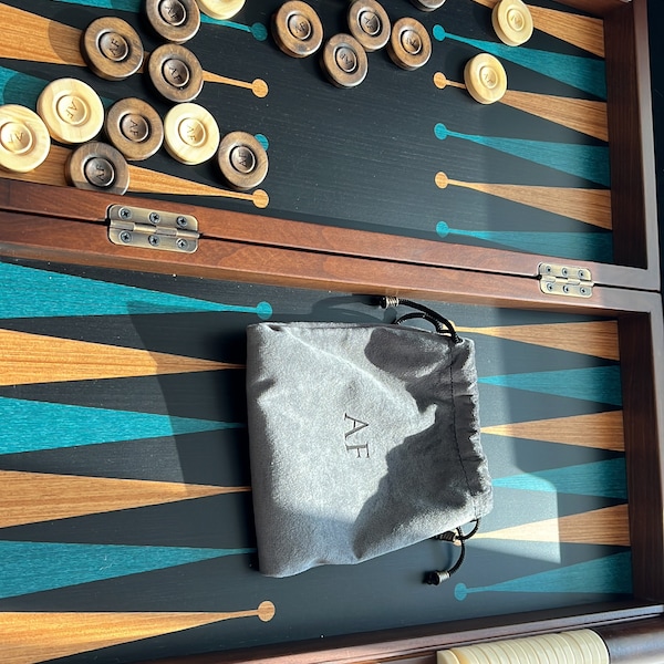 Premium Personalized Backgammon Set in Maple-green, Handmade Wooden ...