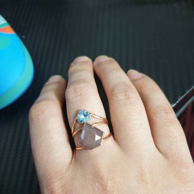 Angel Aura Quartz Handmade Ring Alternative Engagement Ring - Etsy