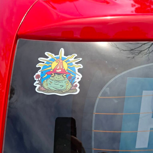 Holographic Psychedelic Frog Vinyl Sticker | Waterproof Option | Trippy ...