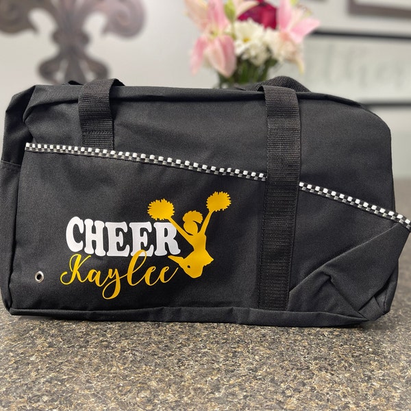 Personalized Cheer Bag, Cheerleader Bag, Custom Duffle Bag, Black ...