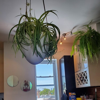 Large Hanging Bullet Planter, Ceramic Porcelain Hanging Planter, White ...