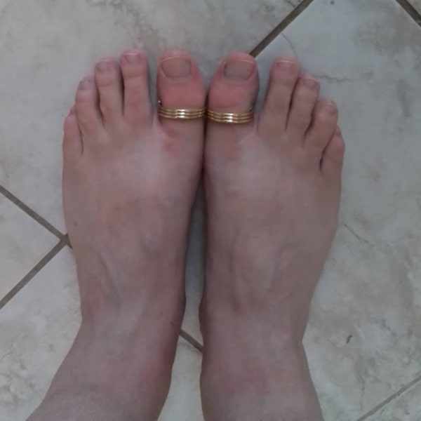 Gold Toe Ring Big Toe Any Size Custom Made to Order Multi Loop Spiral ...