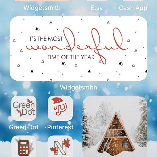 Christmas Ios App Icons Winter App Icons iPhone Christmas Ios14 ...
