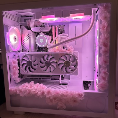 Gaming PC cherytree Intel I5 RTX 4060 Pink Gaming PC Liquid Cooled ...