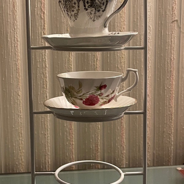 Metal Teacup Tier Display Stand Tea Cup Rack 4-tiers Silver - Etsy