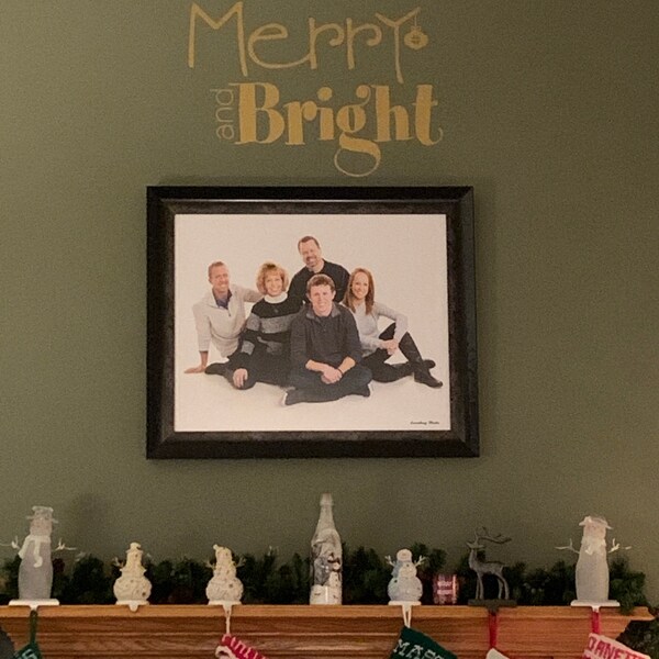 Merry and Bright ornament Christmas Holiday Vinyl Lettering Wall Decal ...