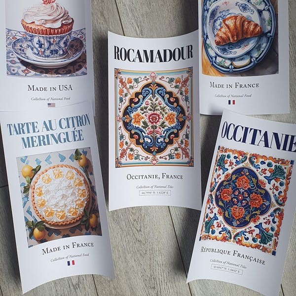 Gâteau Basque on Maiolica Tile Plate, Traditional French Food Wall Art ...