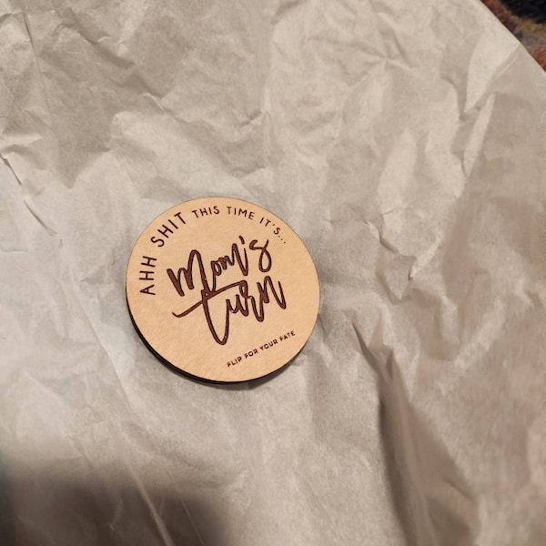 Parents Decision Token | Dad's Turn Coin | Mom's Turn Coin | Funny Baby ...