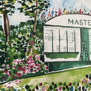 AMEN CORNER WATERCOLOR Painting, Augusta National Golf Course, Golf Art ...