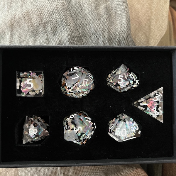 Siren Scales - Handmade Resin Sharp Edge Dnd Dice Set for Dnd, D&D ...