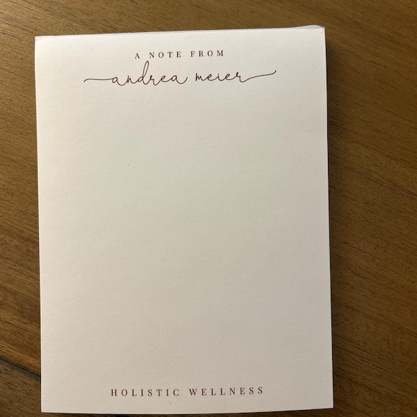 Personalized Script Notepad, Simple and Elegant Notepad, Personalized ...