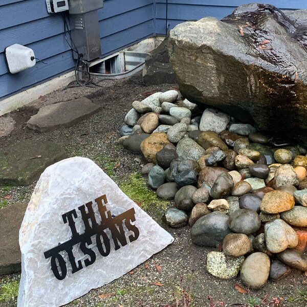 Custom Metal Address Sign for Rock With Deer - Personalized Custom ...