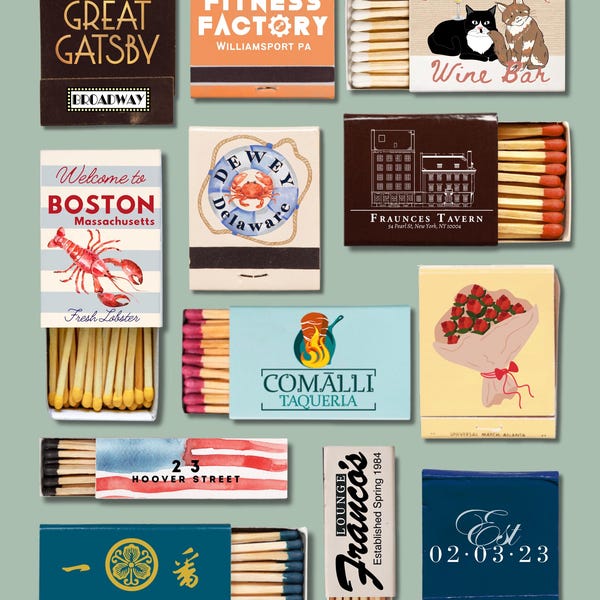 CUSTOM MATCHBOOK ART | Personalized Digital Matchbox Gift | Large ...