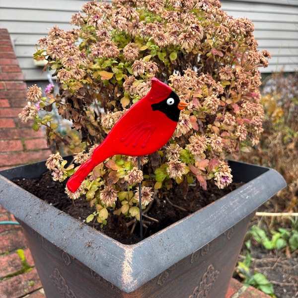 Red Cardinal Garden Yard Bird,red Birds Garden Decor,cardinal Plant ...