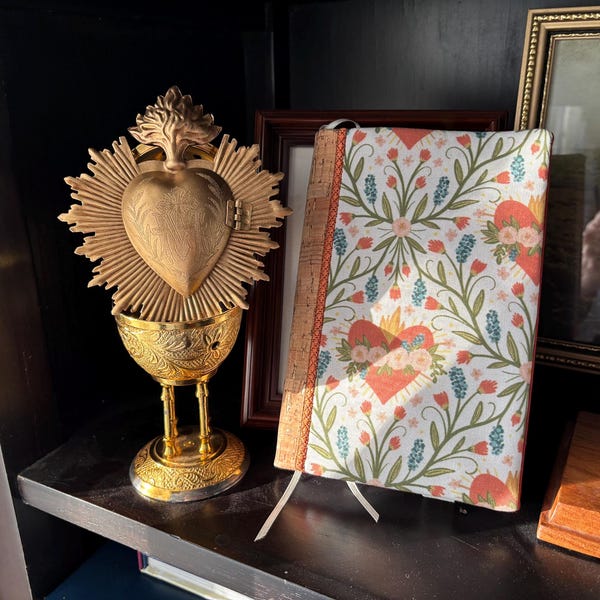 Sacred Heart, Milagro Heart, Antique Gold Heart Box, Catholic Heart ...